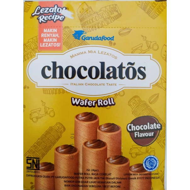 Jual Chocolatos Wafer Roll 1 Pak (24 pcs) | Shopee Indonesia