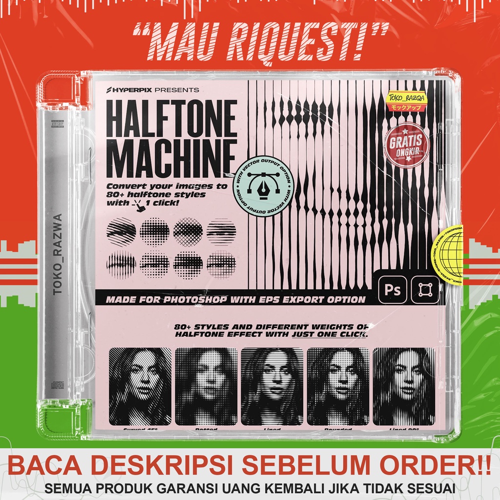 Jual Halftone Machine Photoshop Action PS Action | Shopee Indonesia
