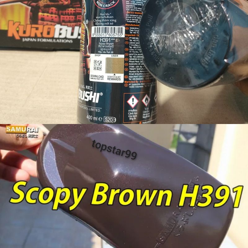 Jual Pilok Pilox Cat Samurai Paint Scoopy Brown Coklat H391 391 Glossy 400ml Cat Semprot ...
