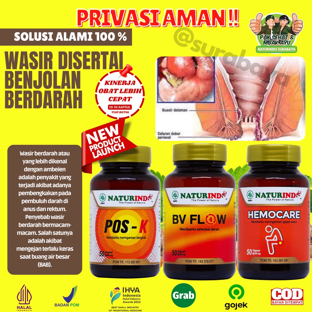 Jual Obat Wasir Obat Ambeien Ambeyen Ampuh Stadium 1-4 Susah BAB Berdarah Benjolan BERDARAH Obat ...