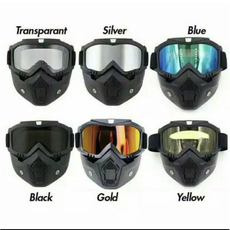 Jual {BOLLFO} Kacamata gogles Mask motor Retro(508/513) | Shopee Indonesia