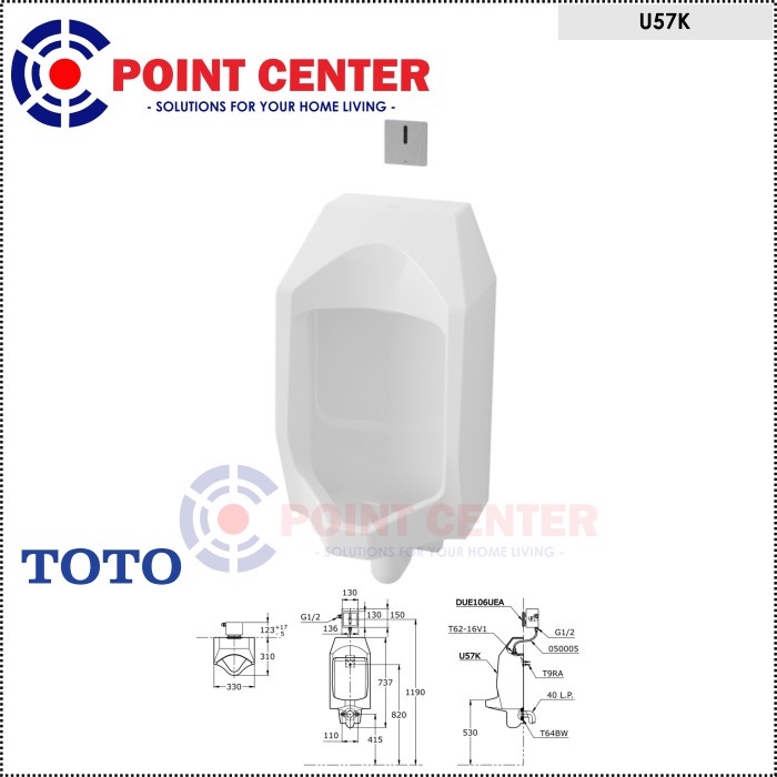 Jual TERBAIK TOTO U57K URINAL AUTOMATIC / CONCEALED URINAL SENSOR ...