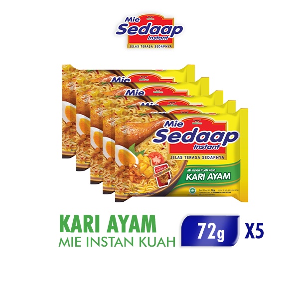 Jual Mie Sedaap Kari Ayam 5 x 72gr | Shopee Indonesia