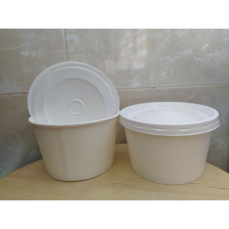 Jual Tempat Makan Mangkok Kertas/ Paper Bowl / Rice Bowl dilengkapi ...