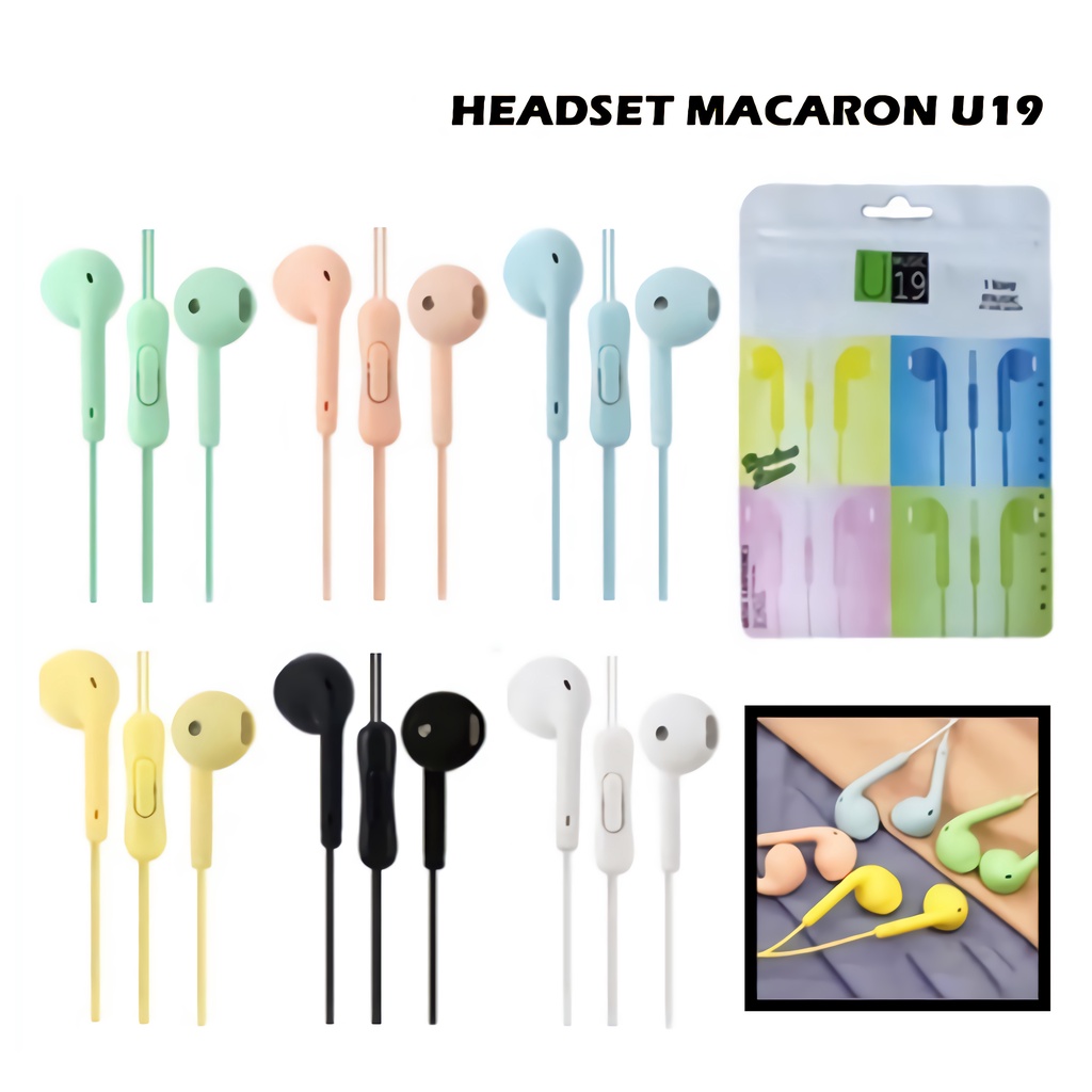 Jual APEN Headset Macaron U19 Hifi Stereo Extra Bass Handsfree Matte ...