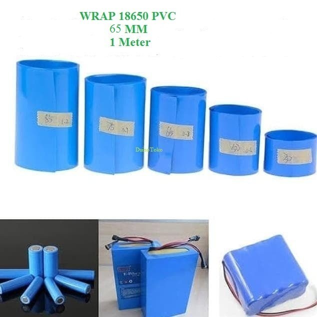 Jual Baterai Wrap 65mm Heat Shrink PVC Jacket 18650 Battery 1 Meter ...