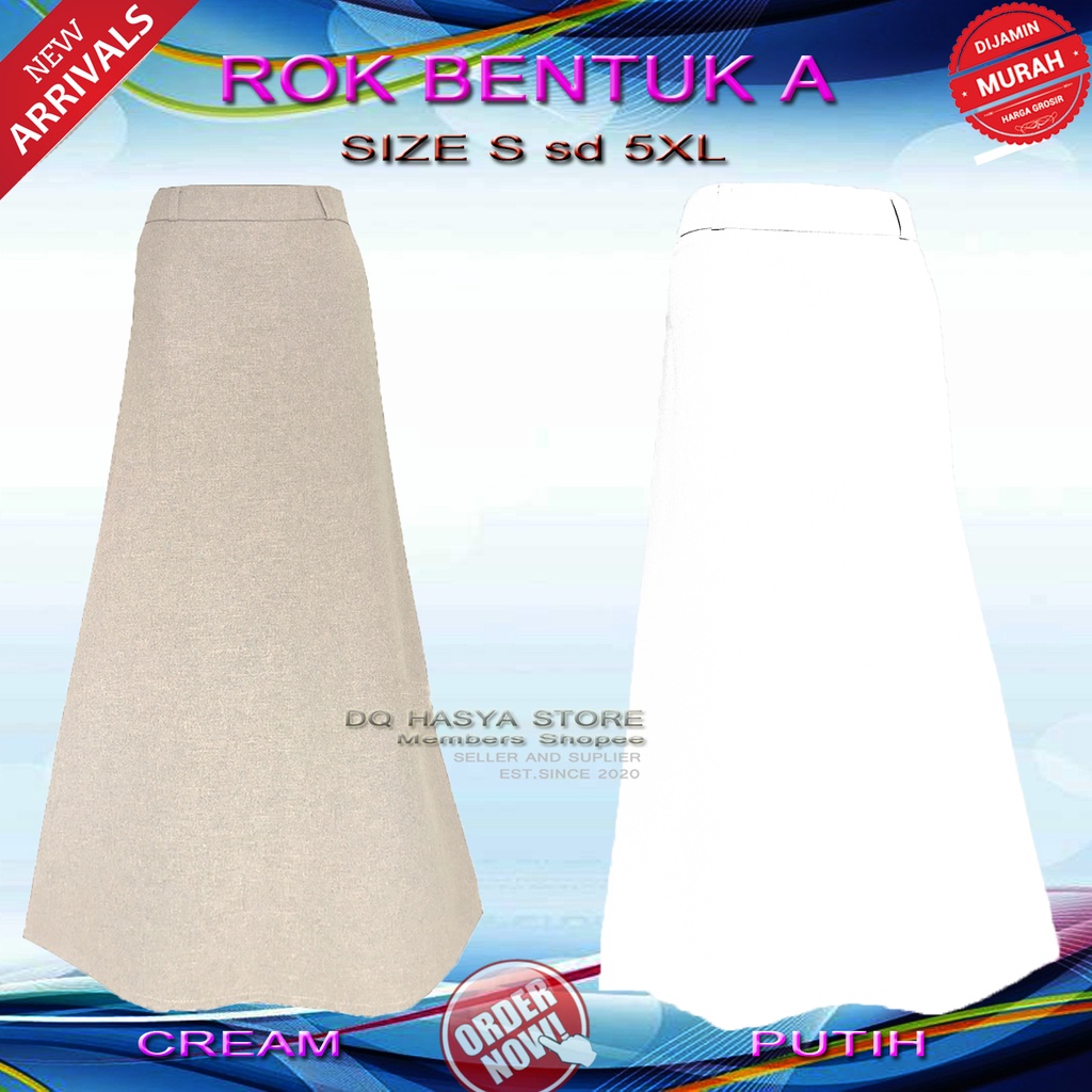 Jual Rok Kerja Model A Line Putih Panjang Formal Kantor / Rok A-line ...