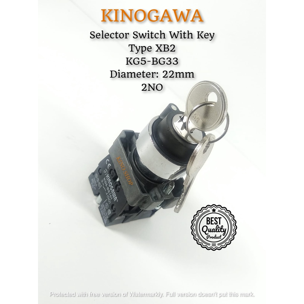 Jual Selector switch key 22mm stay put - selektor kunci On Off & On Off ...