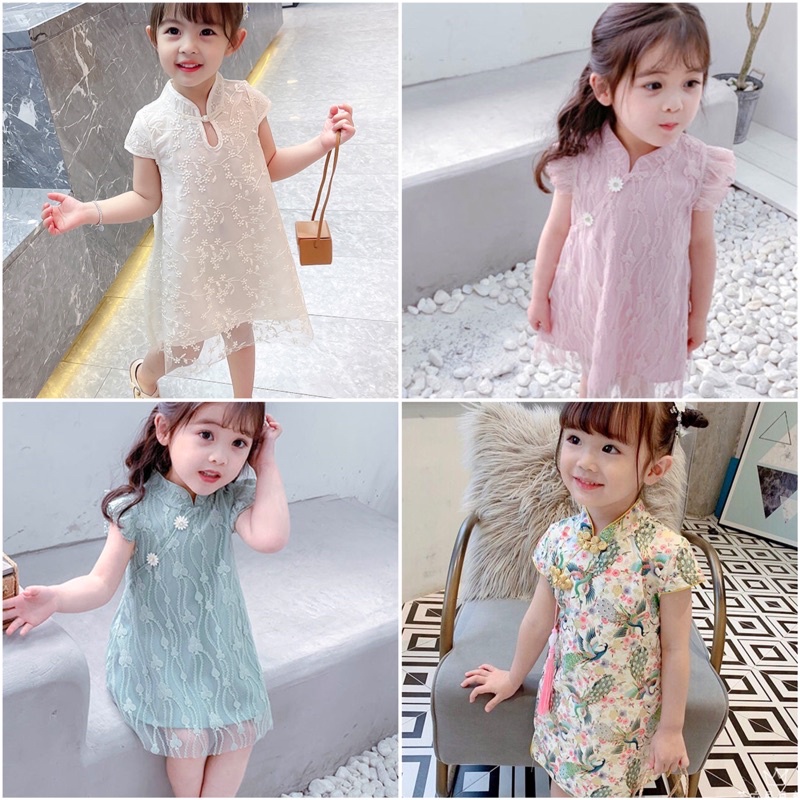 Jual baju cheongsam anak perempuan dress shanghai anak dress imlek ...