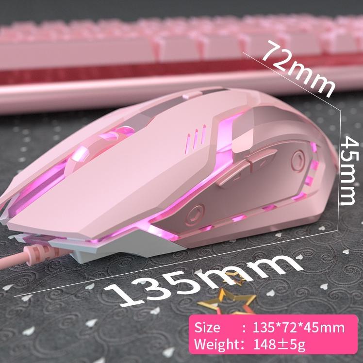 Jual Best MZQNP Led light Gaming Mouse Pink lucu Silent click kabel ...
