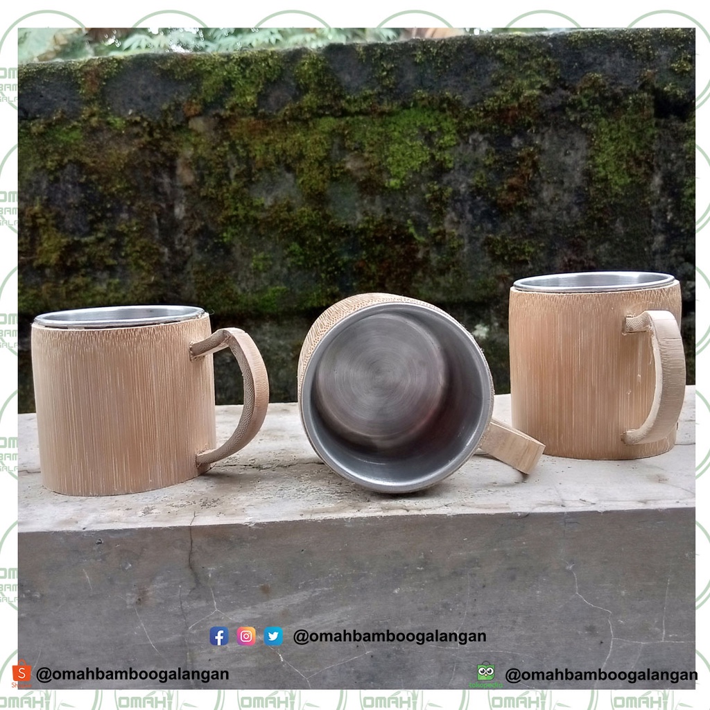 Jual Gelas Bambu, Gelas Bambu Stainless, Gelas Cangkir Bambu Stainless ...