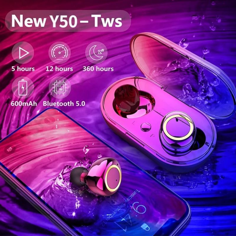 Jual Y50 TWS Bluetooth Headset Bluetooth TWS Dengan Mikrofon 5.0 ...