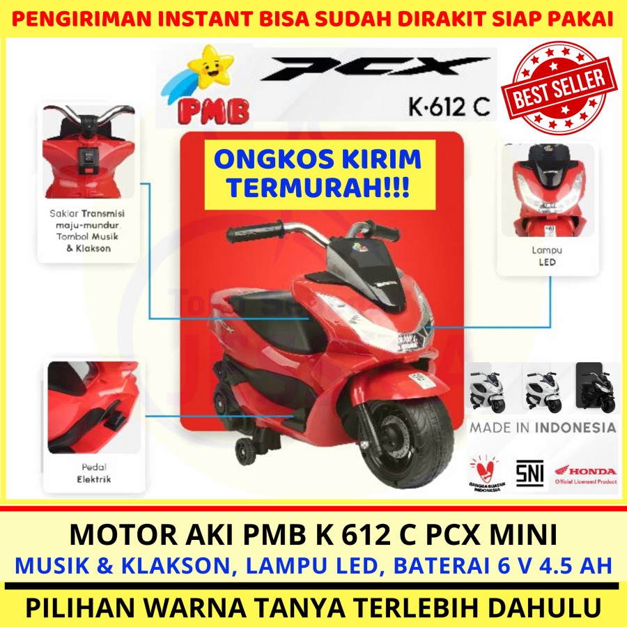 Jual Mainan Anak Motor Aki Honda PCX Mini PMB K 612 C Lisensi Resmi K ...