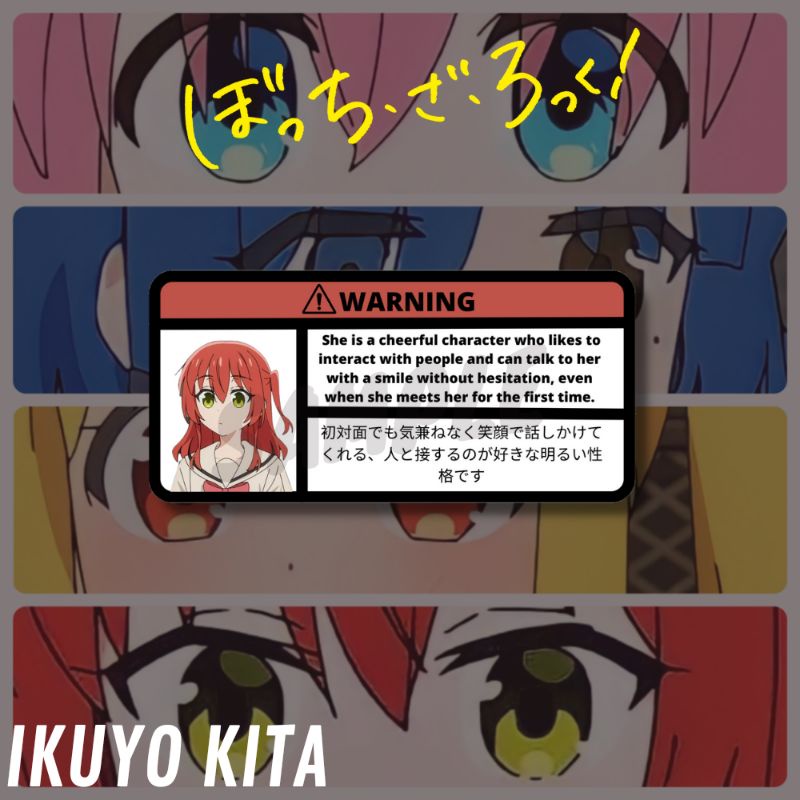 Jual STICKER WARNING ANIME BOCCHI THE ROCK! HITORI GOTOU | IKUYO KITA ...