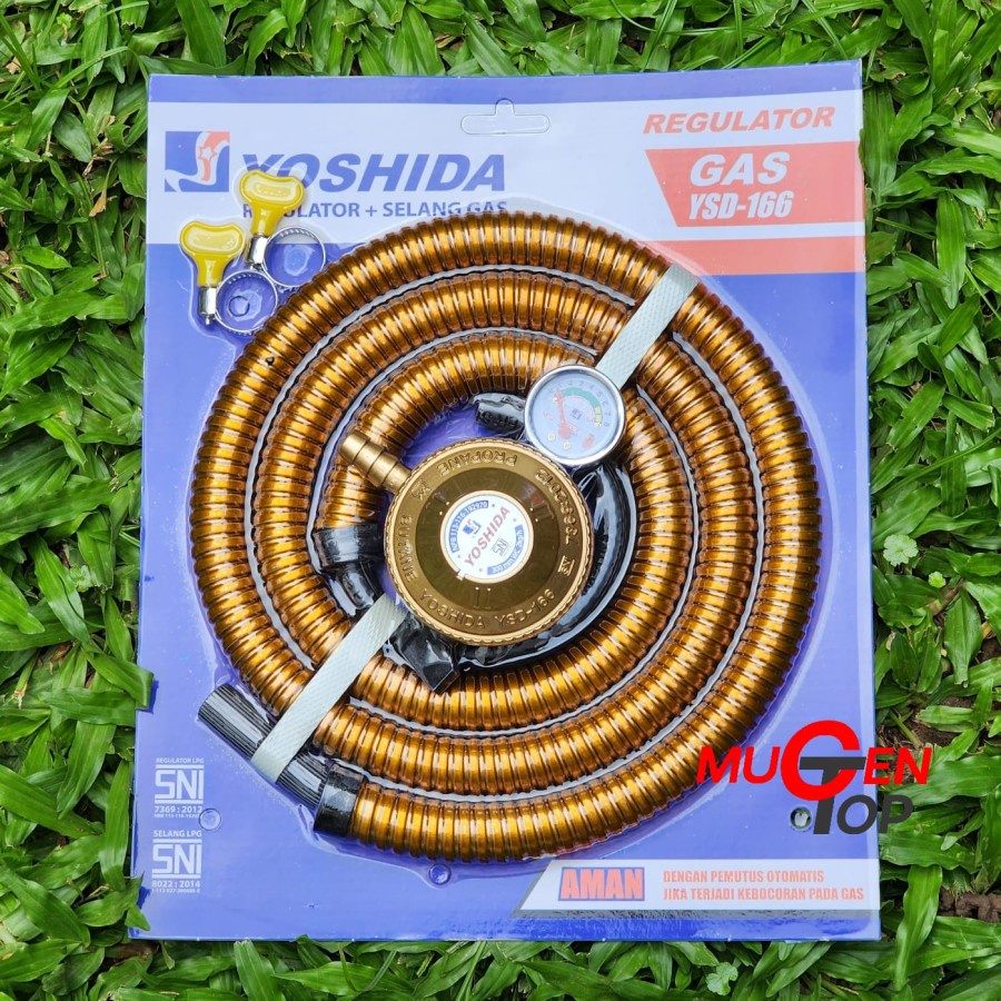 Jual Regulator + Selang Gas Flexibel Anti Karat Yoshida YSD-166 | Shopee Indonesia