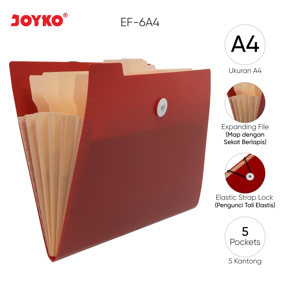 Jual Joyko Expanding File A4 5 Pockets / Map Dokumen Harmonika Joyko EF ...