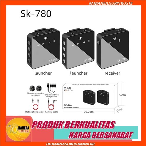 Jual Mini Wireless Microphone SK780 - 2 Transmitter 1 Receiver | Shopee ...