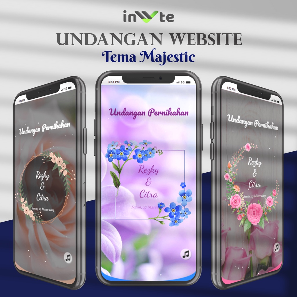 Jual Undangan Website [Tema Majestic] | Undangan Digital - Invyte Link | Shopee Indonesia