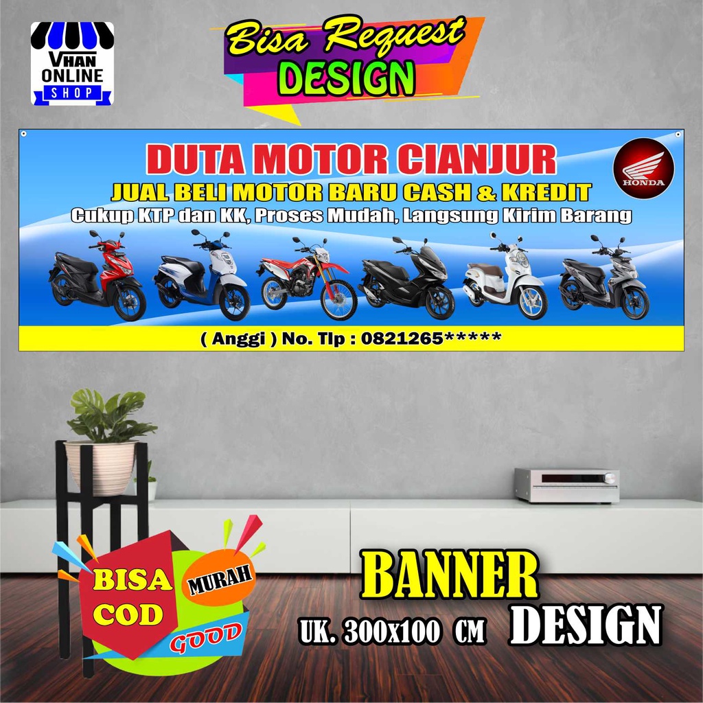 Jual Spanduk Banner Jualan Motor Bekas Dan Baru, Showroom Motor, Bagus ...