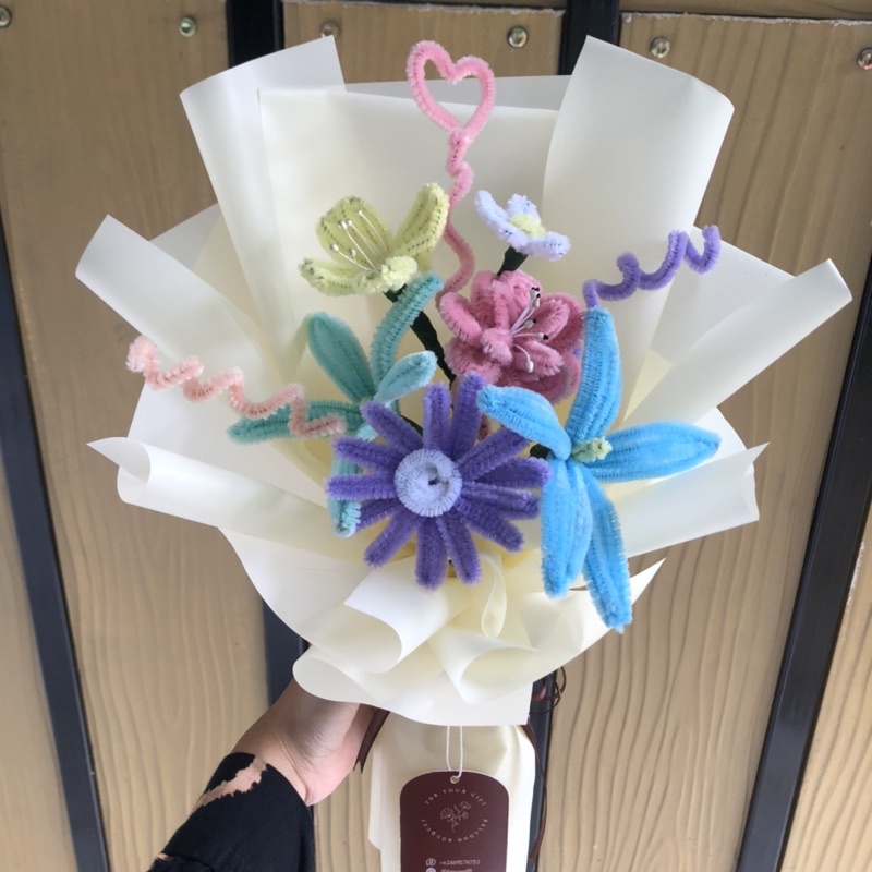 Jual BUKET BUNGA KAWAT BULU - PIPE CLEANER FLOWER - PIPE CLEANER FLOWER ...