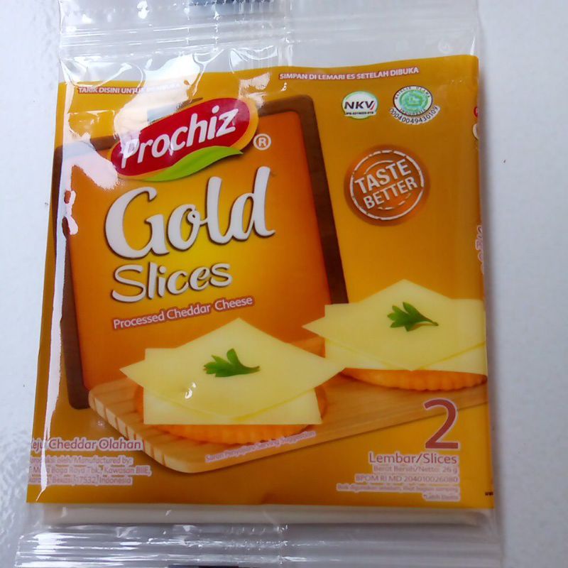 Jual Prochiz Gold 26 gram / Keju Prochiz Gold Slices / Keju Cheddar ...