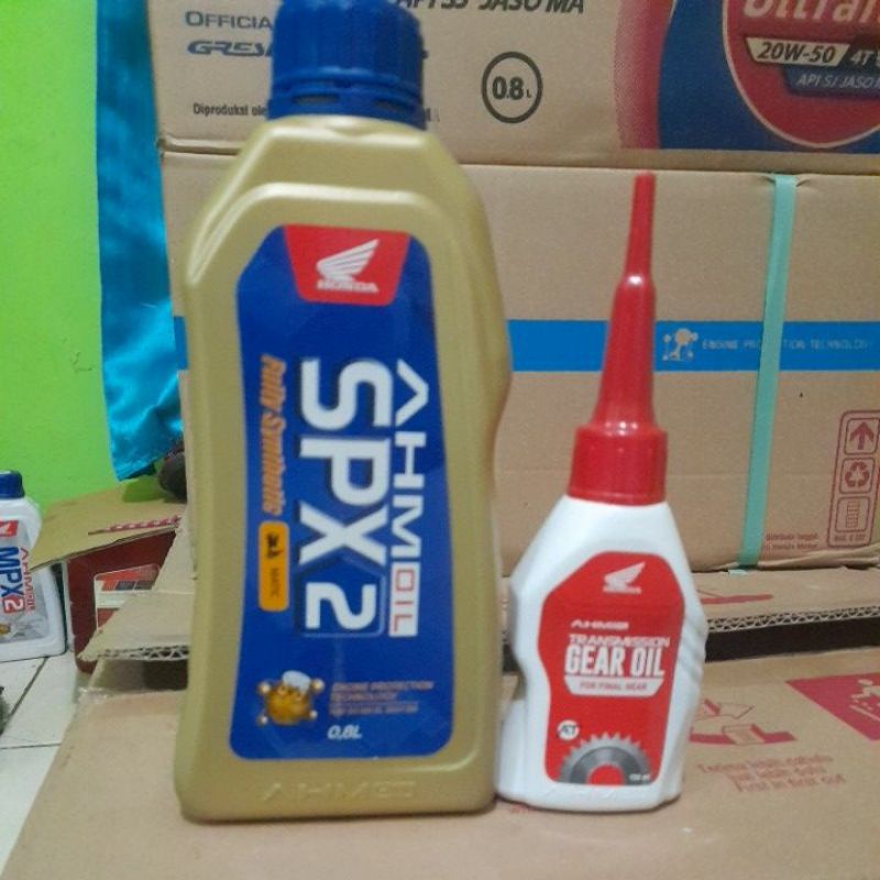 Jual Paketan Oli motor matic honda SPX 2 800ml dan oli gardan AHM 120ml ...
