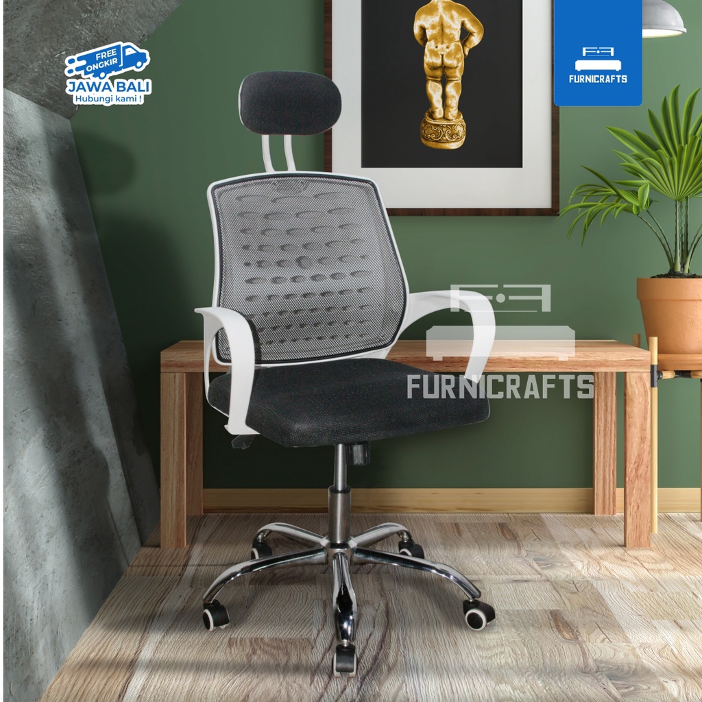 Jual KURSI KERJA JARING HIDROLIK PREMIUM OFFICE CHAIR / KURSI KANTOR ...
