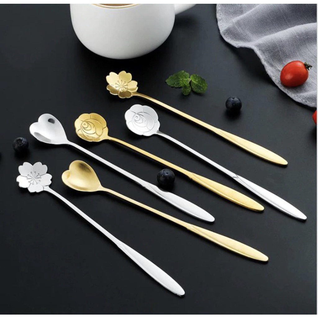 Jual Sendok Teh Gagang Panjang Long Handled Tea Spoon / Sendok Teh Kopi ...