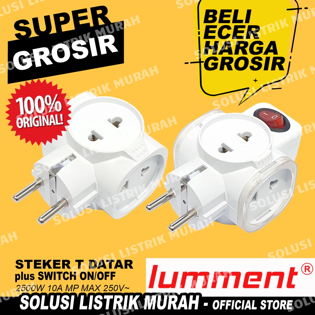 Jual Lumment T Datar 4 Lubang / Colokan Listrik Steker T Datar 4 Lubang ...