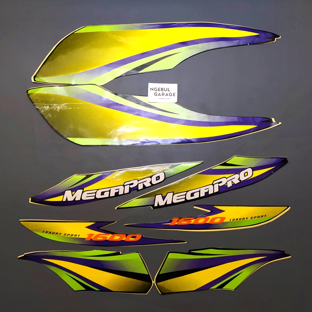 Jual Stiker MEGAPRO 2003 2004 Kuning Hijau Ungu Striping HONDA IMI ...