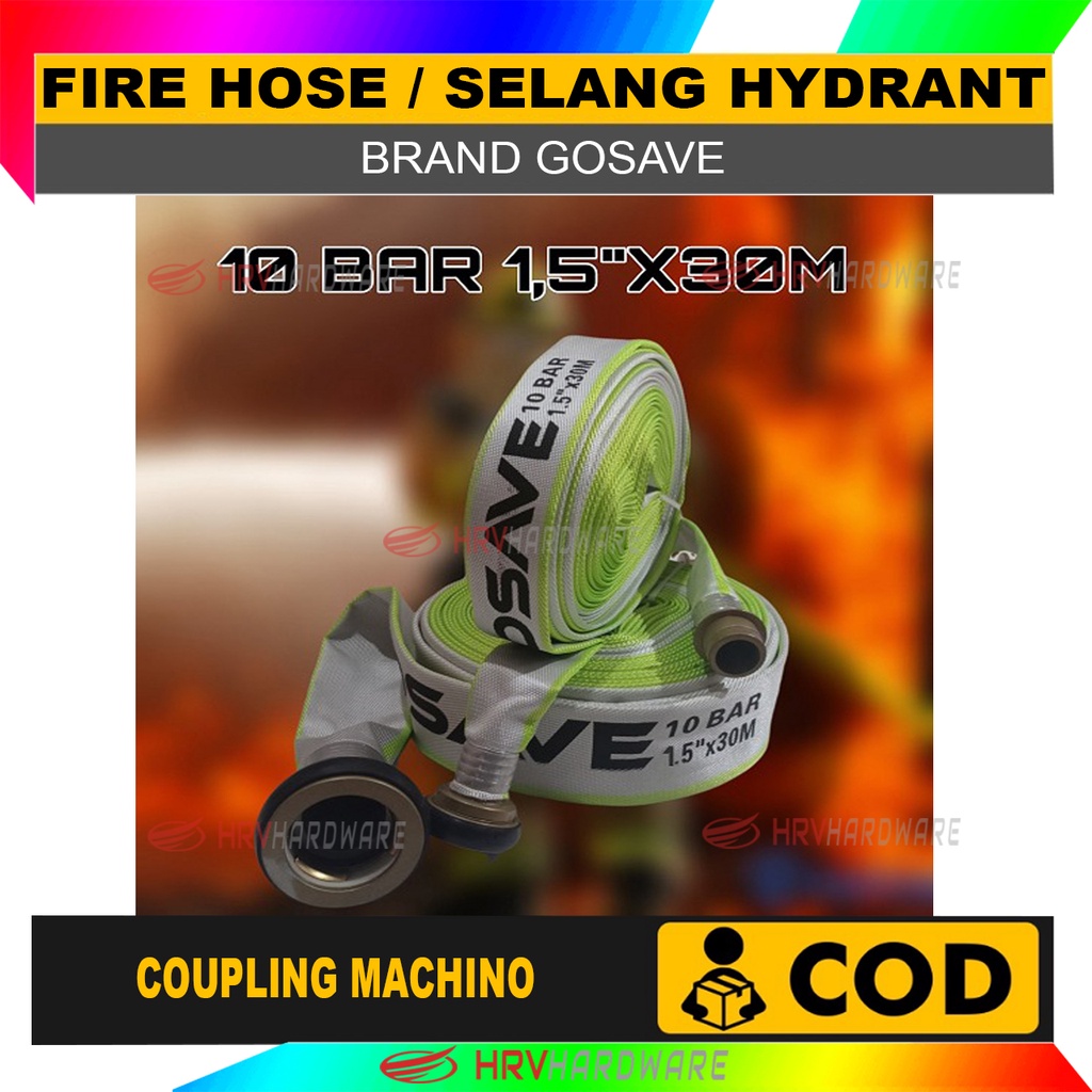 Jual Fire Hose Selang Hydrant Gosave Pemadam 10 bar 1,5 x 30 Meter ...