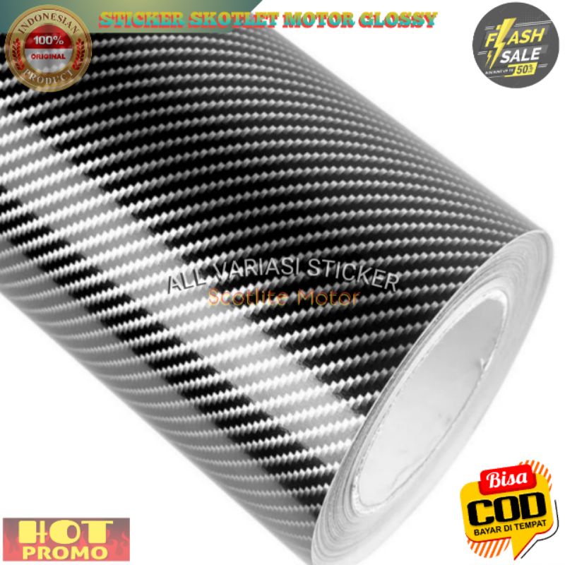 Jual Stiker Karbon 6D Sticker Skotlet Carbon Glossy Motor Kevlar ...