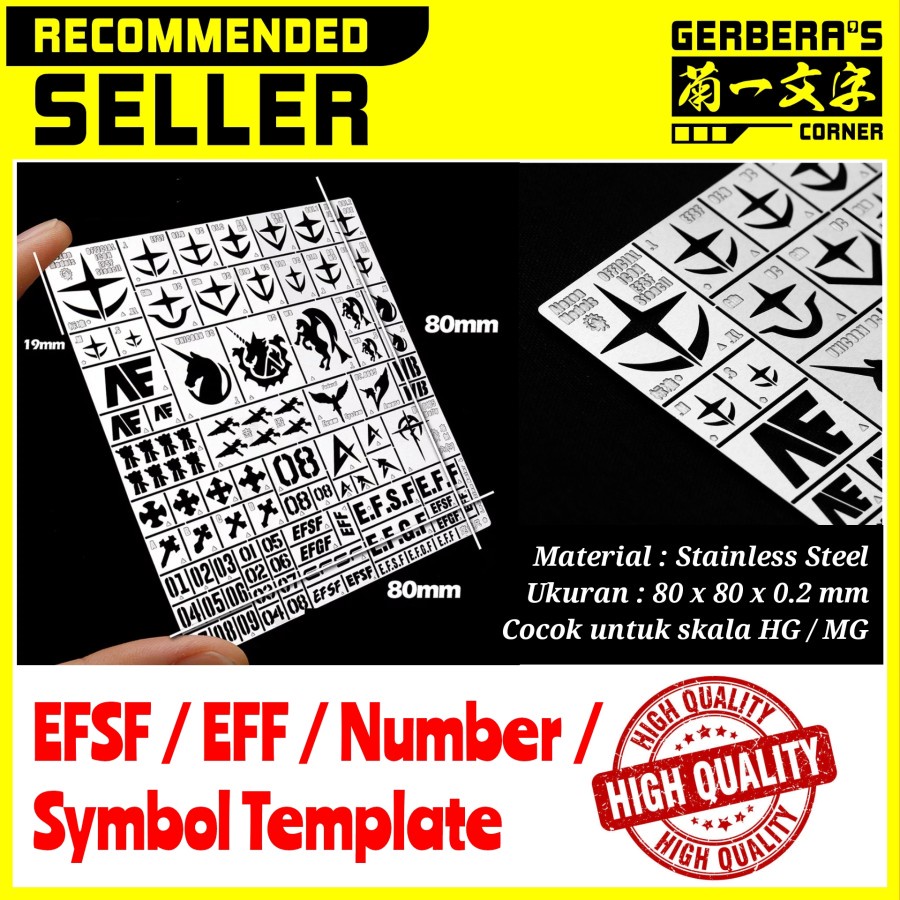 Jual Template EFSF EFF Number Symbol AJ0077 Angka Simbol Gundam Cetak ...