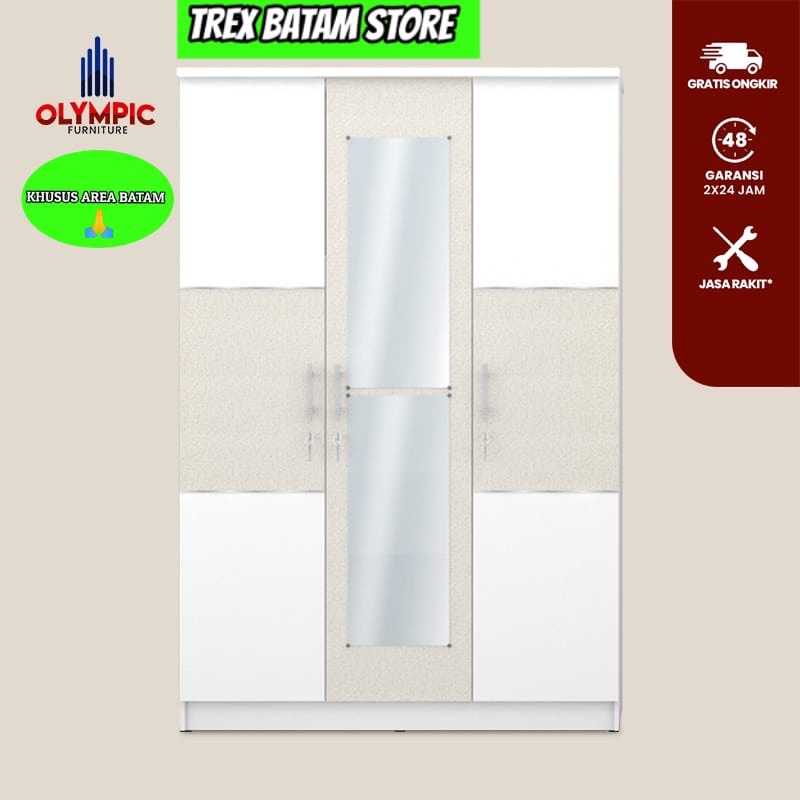 Jual OLYMPIC LP HESSIAN 3P LEMARI PAKAIAN 3 PINTU (BATAM) | Shopee ...