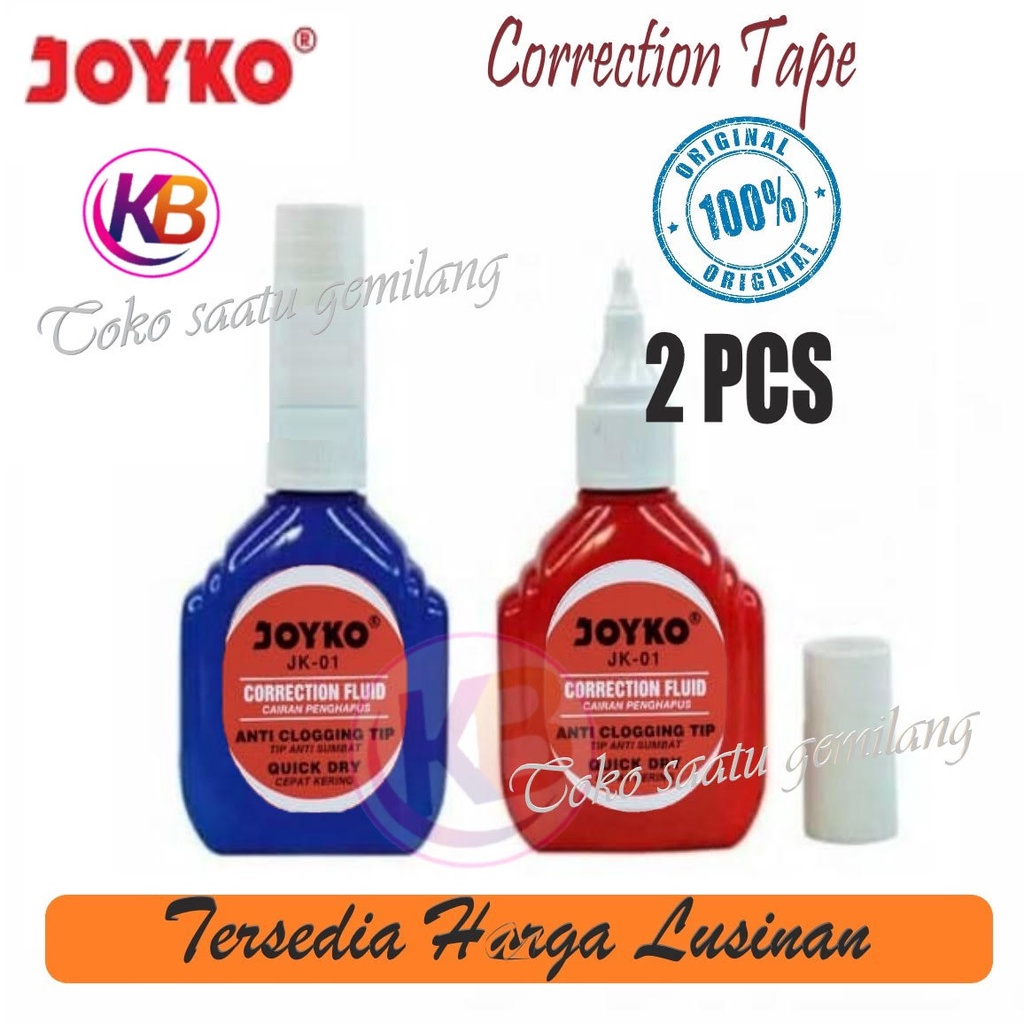 Jual Correction Fluid Joyko Jk-01 Isi ( 2 Pcs ) - Joyko Tip Ex Cair ...