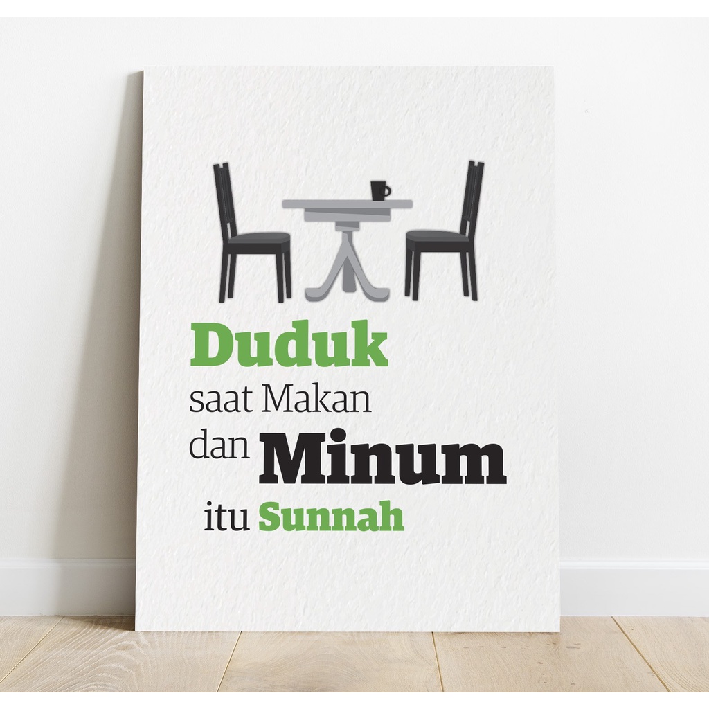 Jual Poster Duduk saat Makan dan Minum itu Sunah Nabi Muhammad SAW ...