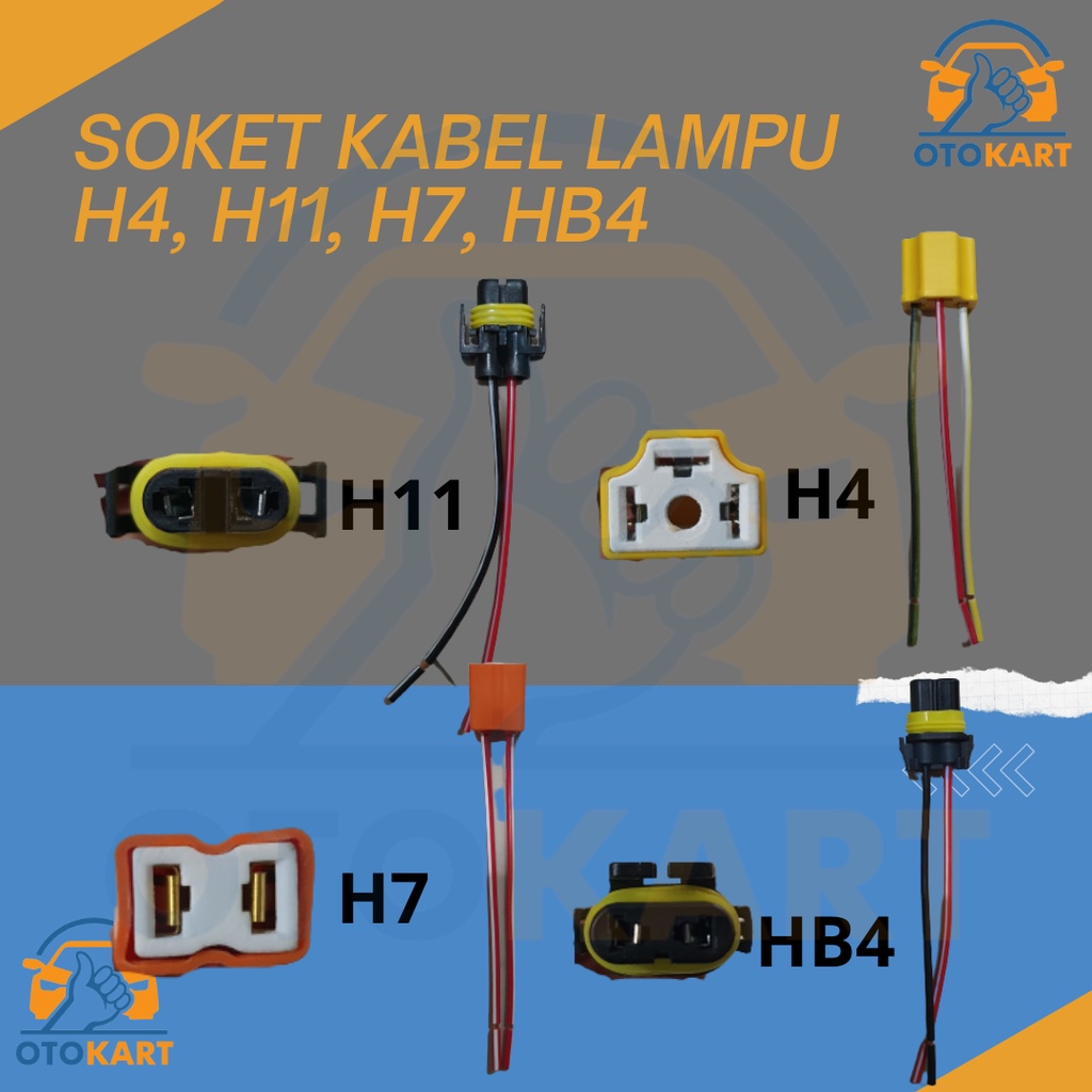 Jual SOKET KABEL LAMPU MOBIL H4 H7 H11 HB4 / SOCKET SEAL BEAM BOHLAM ...