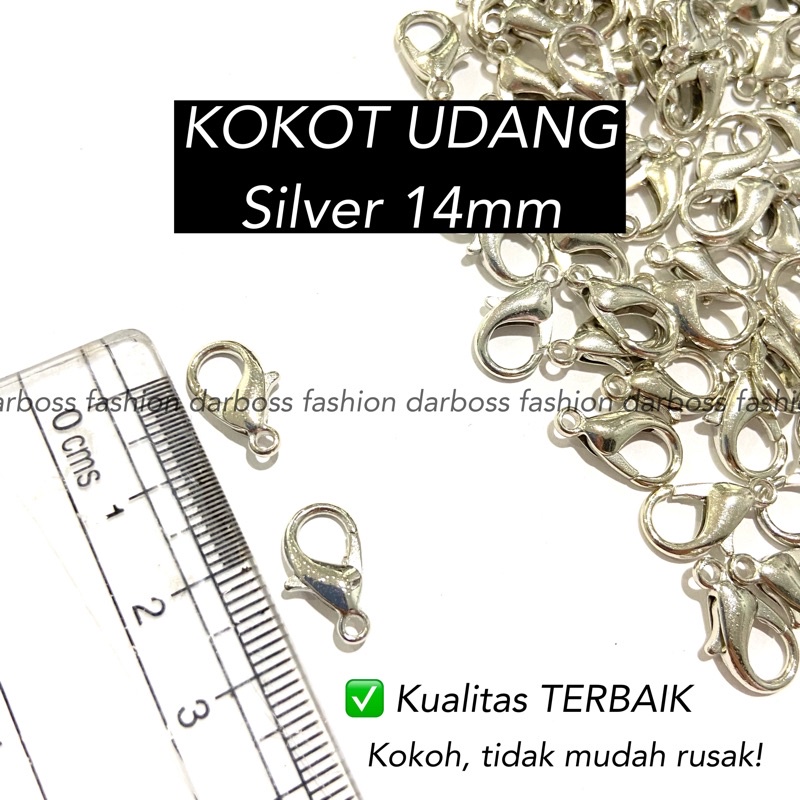 Jual Kokot Udang Silver 14mm / Kokot Nikel / Pengait Besi / Cantolan ...