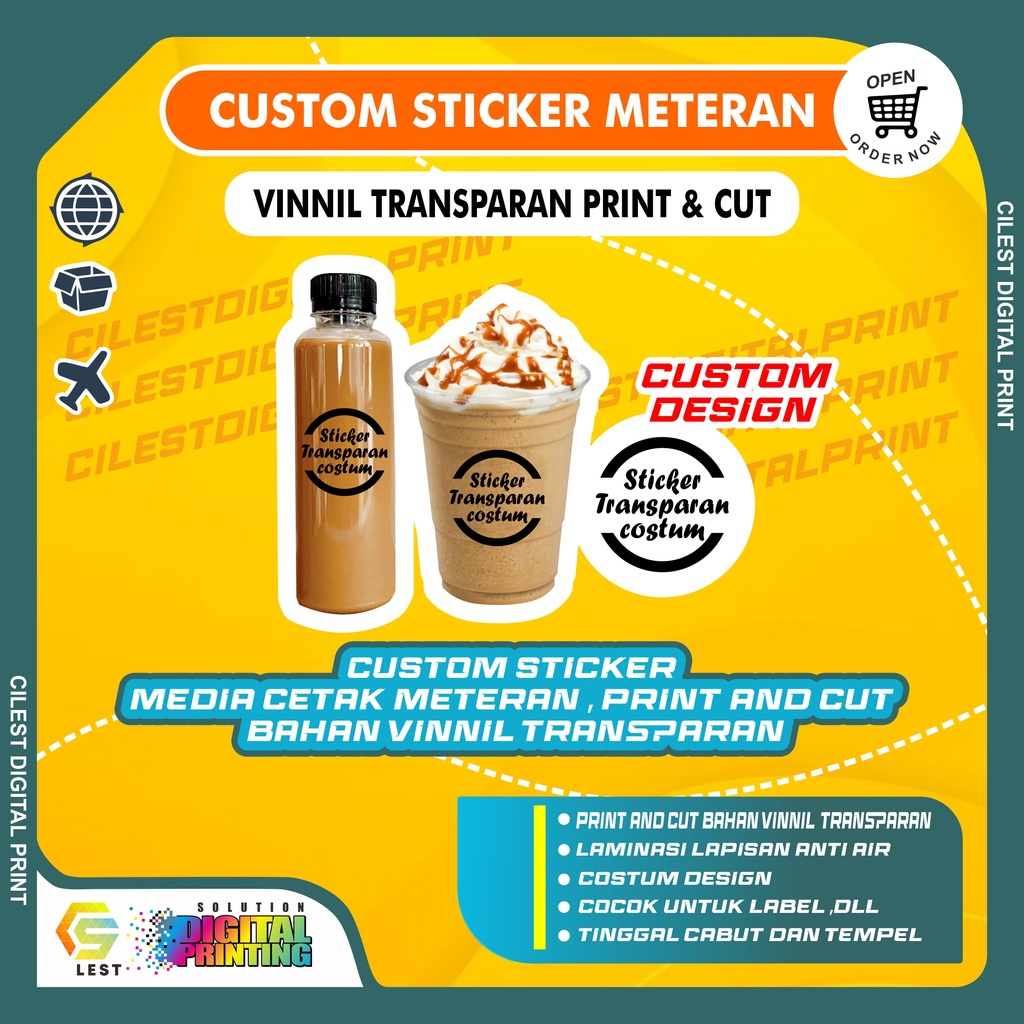 Jual COSTUM STICKER VINNIL TRANSPARAN METERAN PRINT AND CUT | Shopee ...