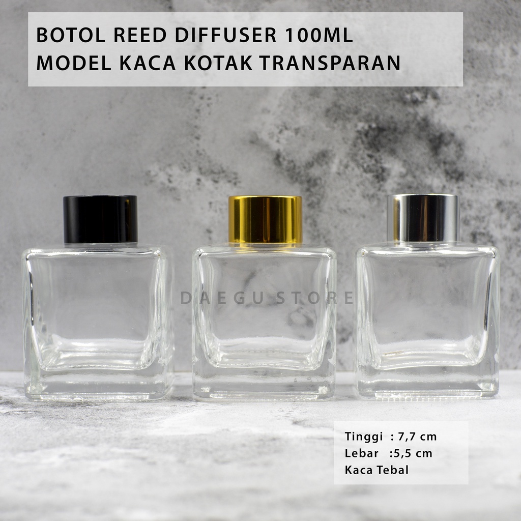 Jual Botol Reed Diffuser 100ml Kotak Persegi / Transparan Kaca Tebal ...