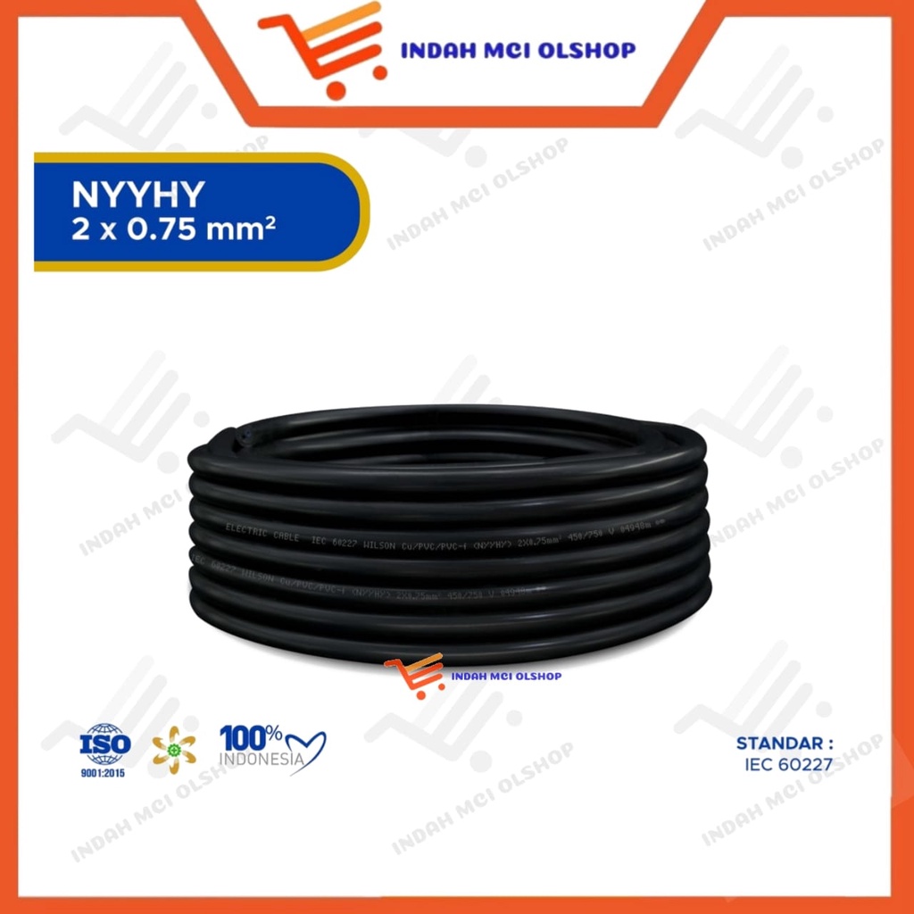 Jual KABEL NYMHY 2x0.75 mm2 / KABEL SERABUT NYMHY | Shopee Indonesia