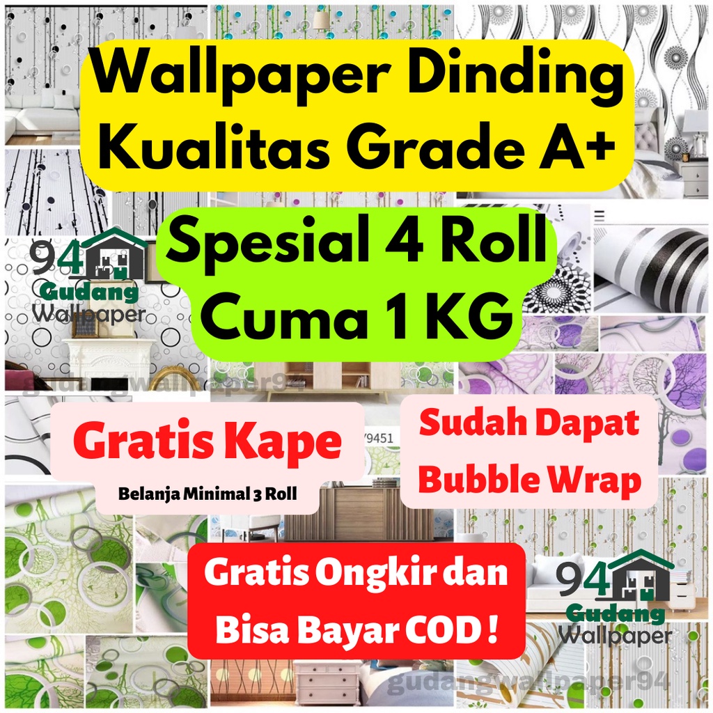 Jual (COD) Gudang Wallpaper Sticker Dinding Kamar Tidur / Wallpaper ...