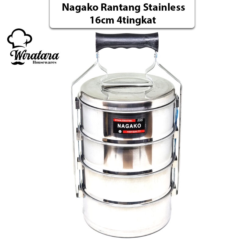 Jual Nagako Rantang Catering Stainless Steel Susun 2/3/4 Tingkat 14cm ...