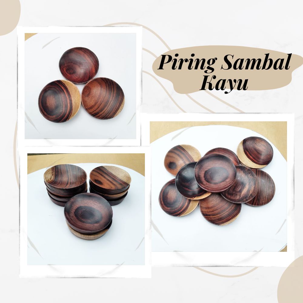 Jual Piring Sambal Kayu/ Piring Saos / Piring Bumbu /Piring Kayu Kecil ...