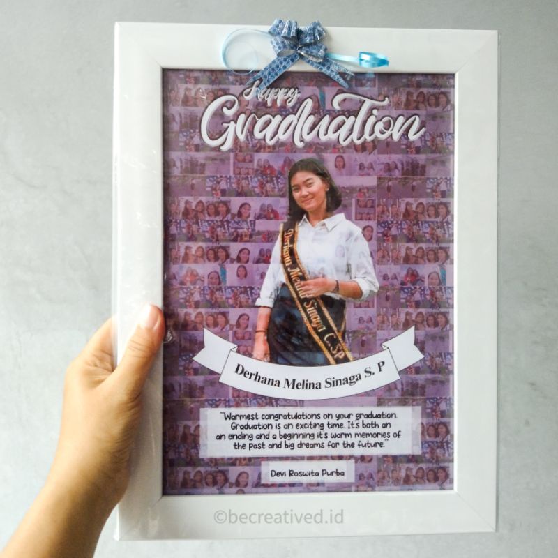 Jual Bingkai Foto Mozaik Bingkai Wisuda Happy Graduation A4 Kado Wisuda ...