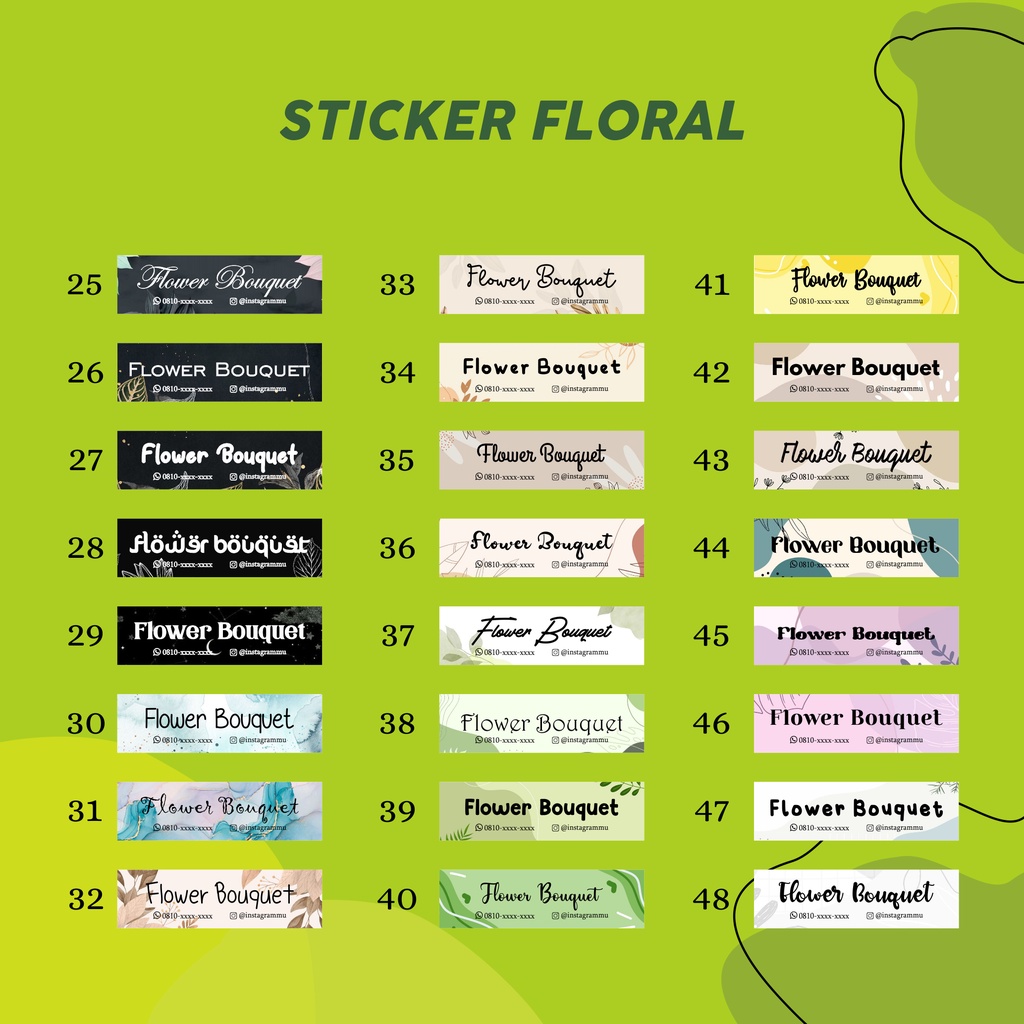 Jual STIKER BUKET BUNGA UKURAN 1x4 / STICKER BOUQUET (KODE STKER FLORAL ...