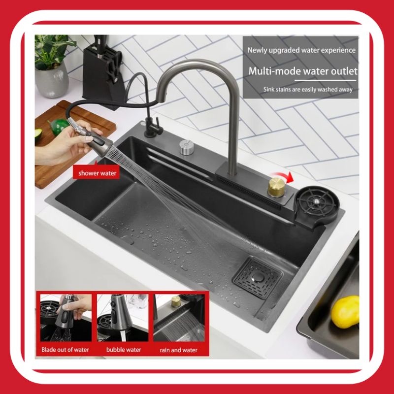 Jual KITCHEN SINK STAINLESS 7545 LUXURY BLACK SATU LUBANG STAINLESS SUS ...