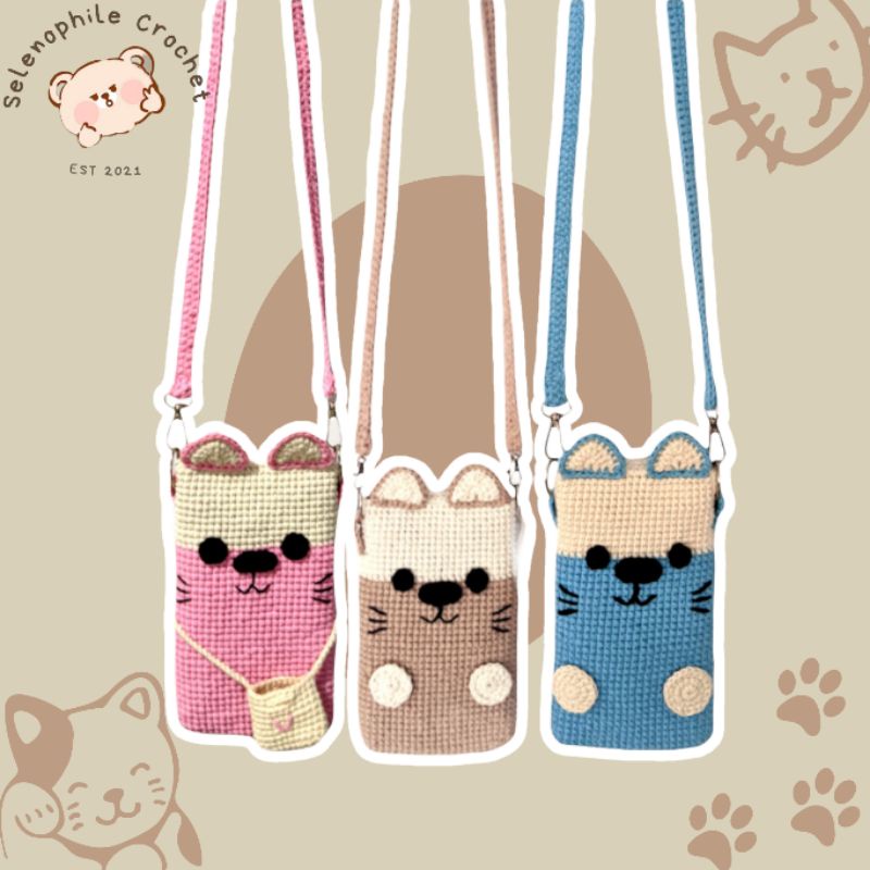 Jual Tas Hp Rajut Karakter, Pouch Hp Rajut, Cover Hp Rajut Karakter ...