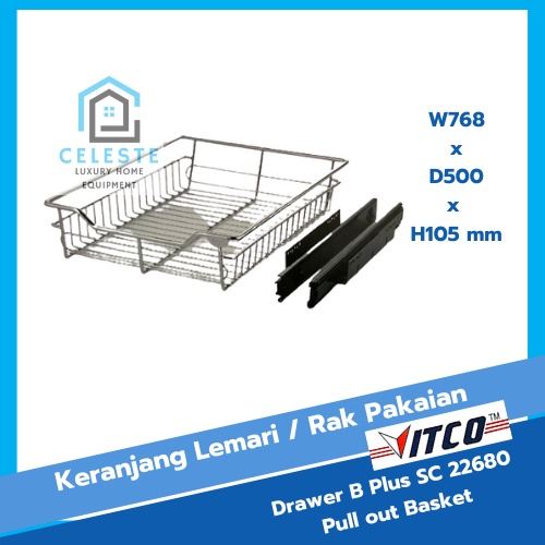 Jual VITCO Cabinet Organizer Drawer B Plus 768mm / Keranjang tarik ...
