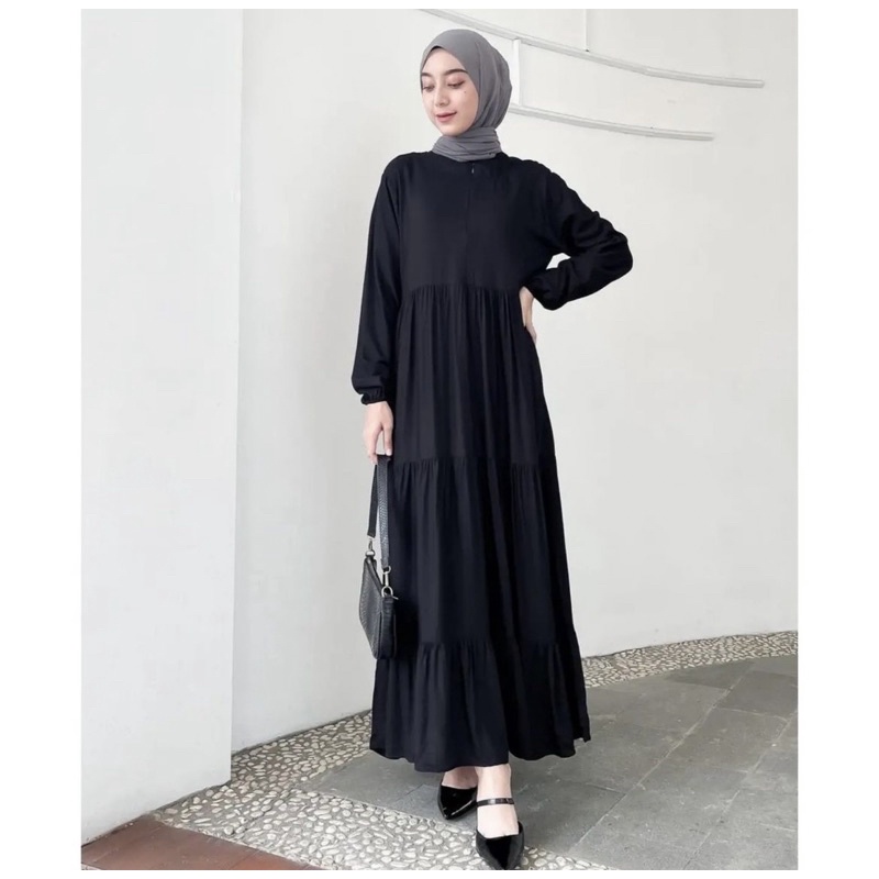 Jual MAKSI DRESS SYAR’I GAMIS WANITA SUSUN JUMBO STANDART POLOS MUSLIM ...